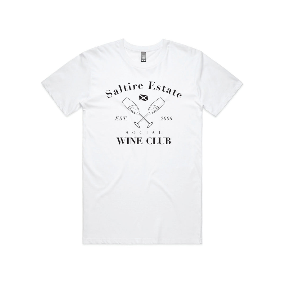 Saltire Social Club Organic 'Large Logo' T Shirt in White – Saltire Estate